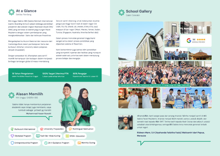 Brosur MA Unggul Sabira IIBS 2025 (Belakang) | PDF
