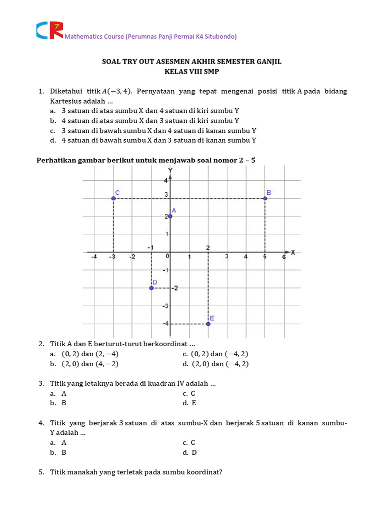 Soal Try Out Asesmen Akhir Semester Ganjil Kelas Viii Smp | PDF