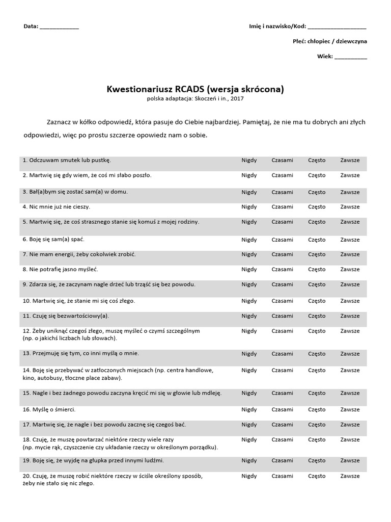 Rcads - Wersja Skrocona | PDF