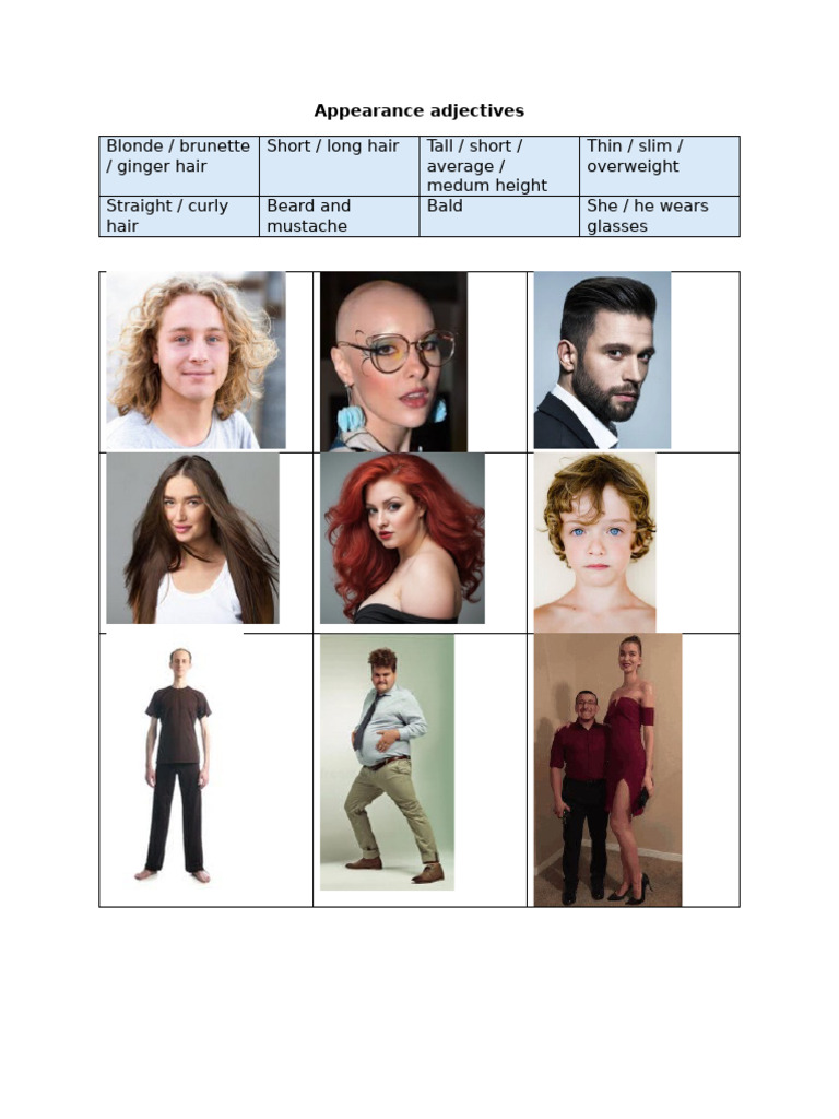 Appearance Vocabulary | PDF