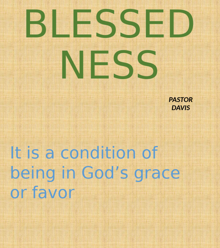 BLESSEDNESS | PDF