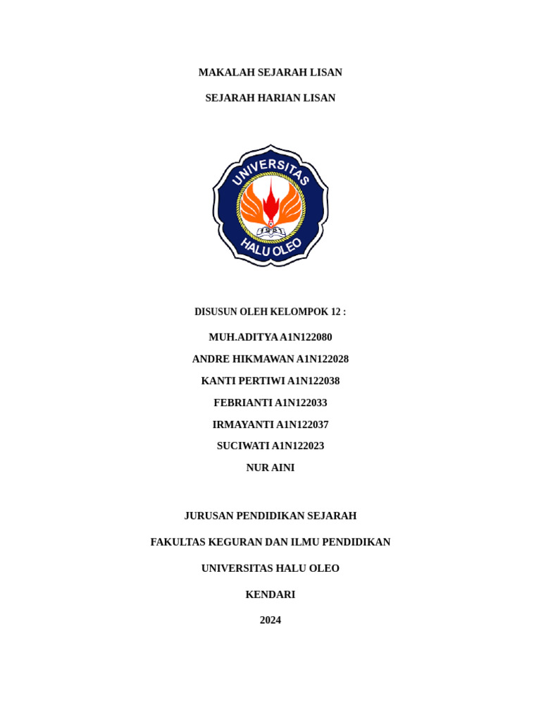 Contoh Proposal Sejarah Lisan | PDF