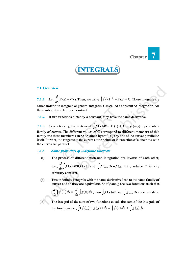 Integrals | PDF