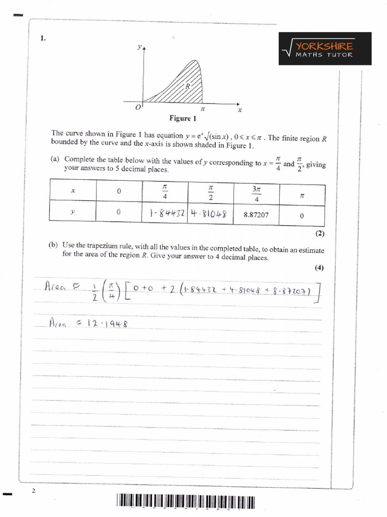 Trapezium Rule Answers 1 | PDF