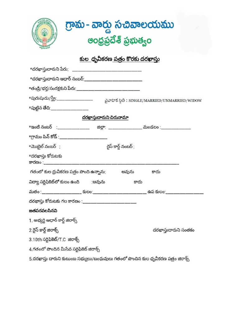 Cast Application Form and Vro Report | PDF