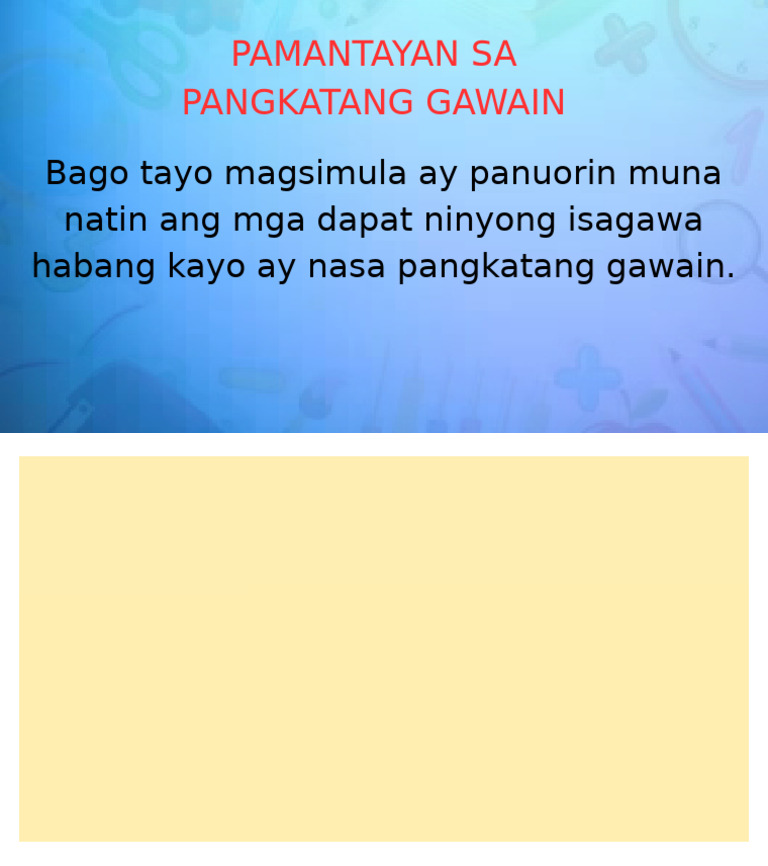 Pamantayan Sa Pangkatang Gawain | PDF