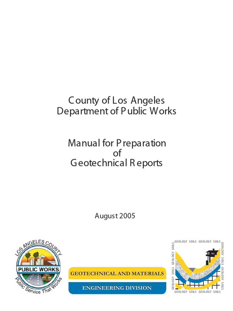Manual For Preparation of Geo. Reports | PDF | Geotechnical Engineering ...