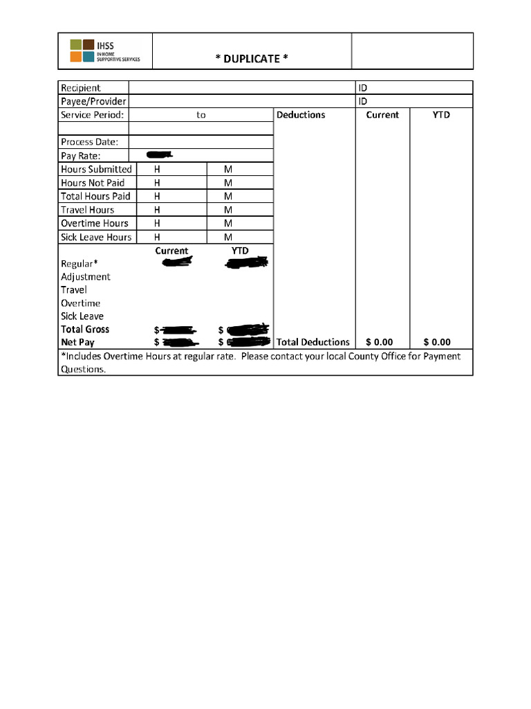 IHSS Earnings Statement Overview | PDF | United States Economic Policy ...