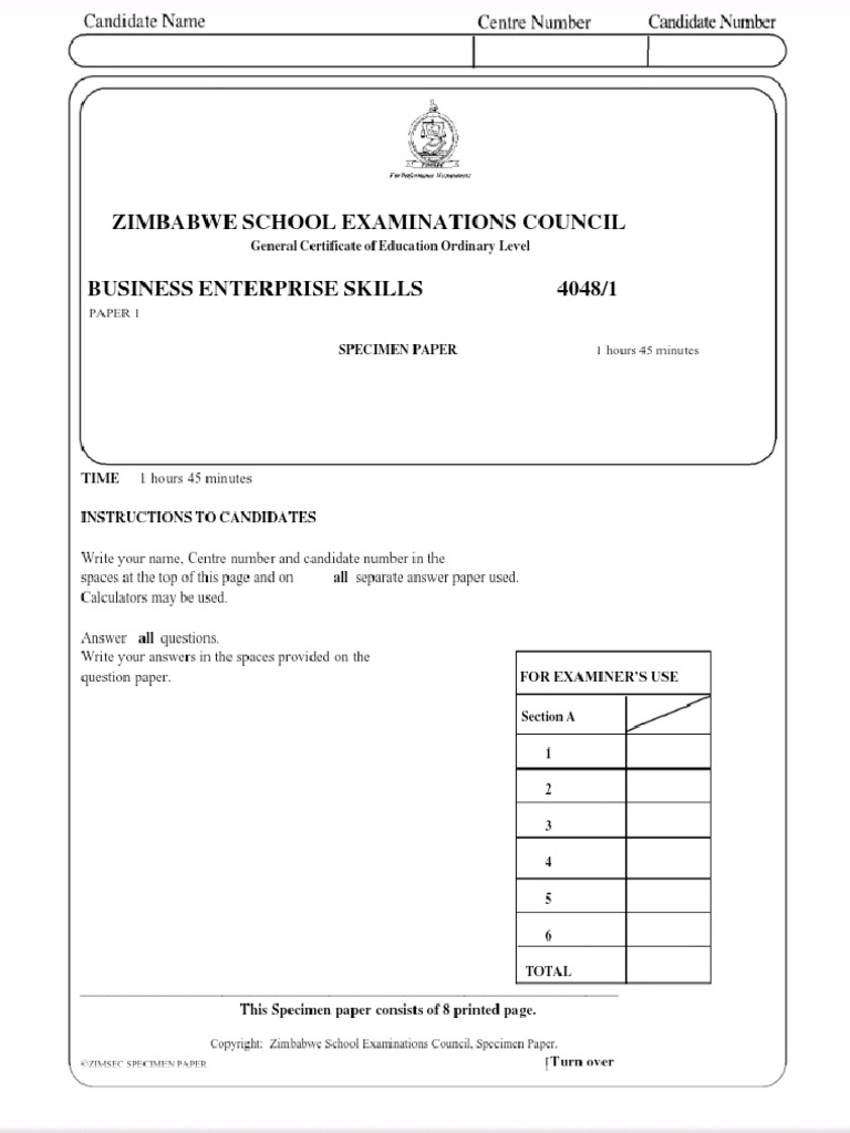 BES - O - Level P1 | PDF