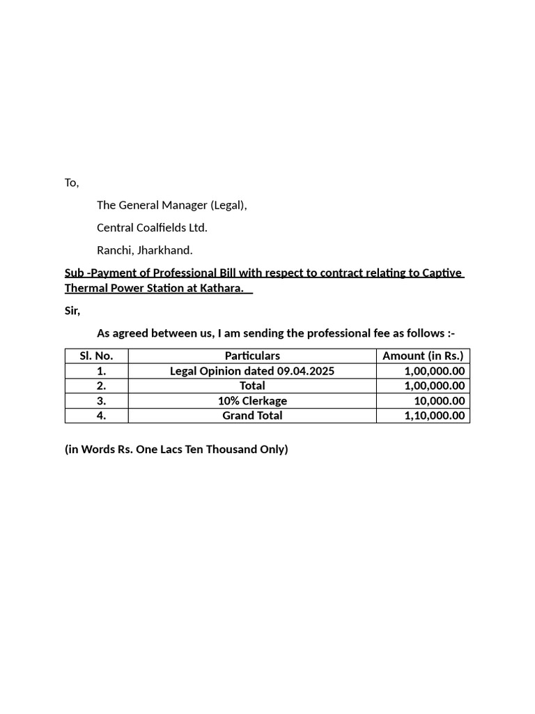 Professional Bill Submission for Payment | PDF