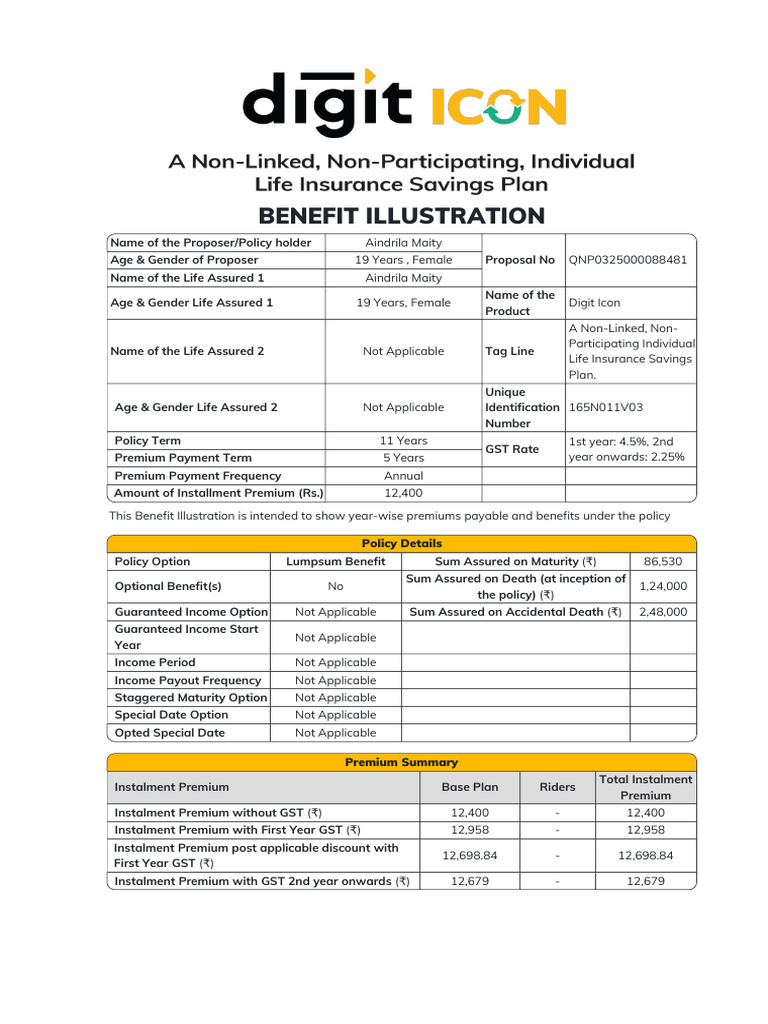 DL Bi Document QNP0325000088481 1743148886094 | PDF | Insurance | Life ...