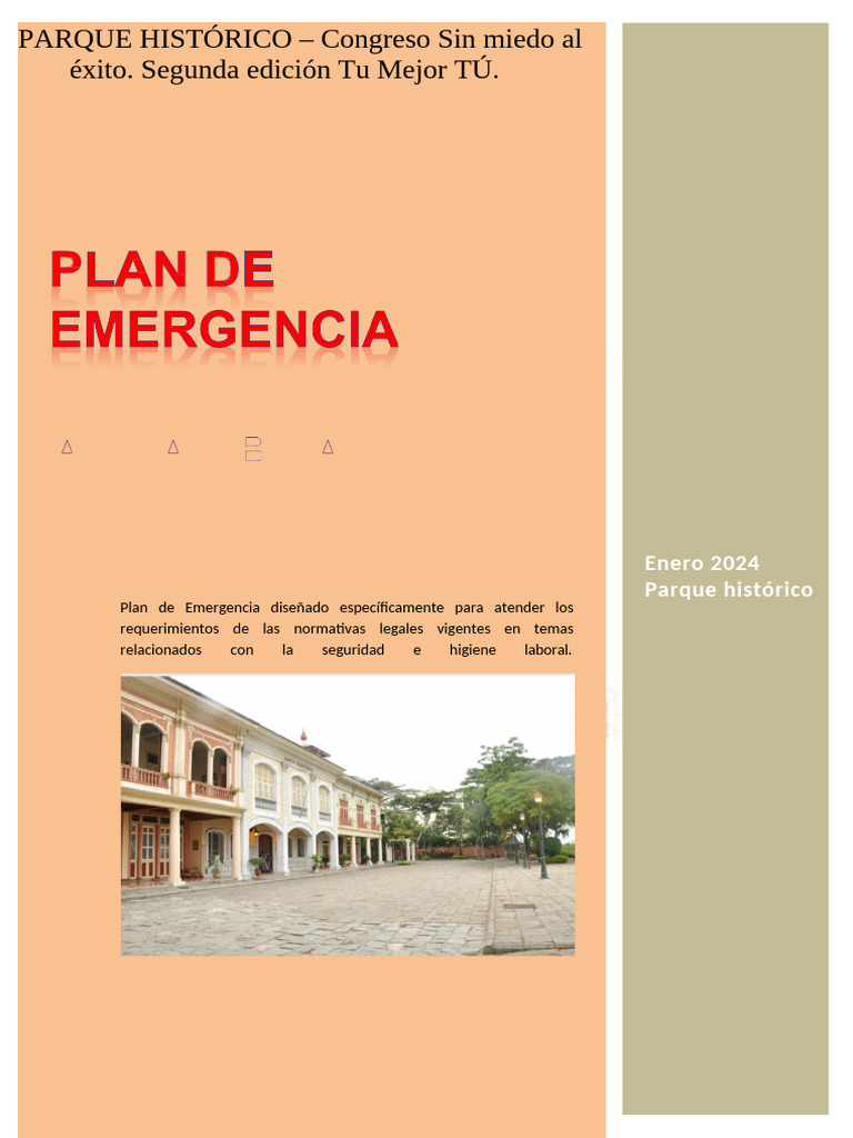 Plan de Emergencia Parque | PDF | Simulación | edificio