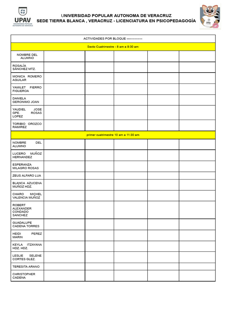 Listado de Actividades Segundo Bloque-2 | PDF