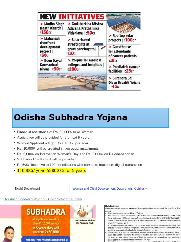 Odisha Subhadra Yojana Overview | PDF | Economies