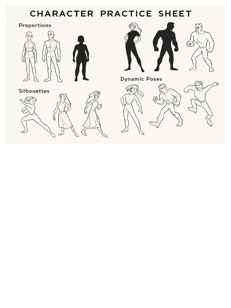 Disney Style Character Practice 10 Sheets | PDF