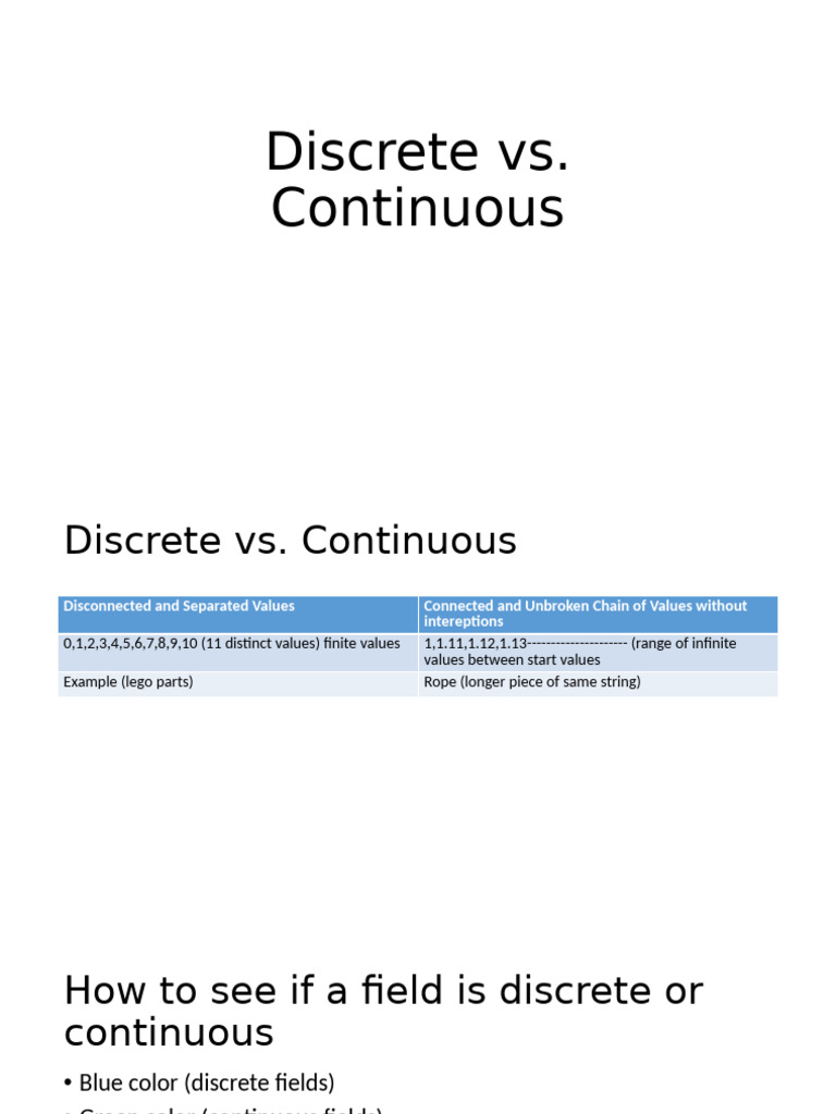Discrete Vs Continuous | PDF | Discrete Time And Continuous Time ...