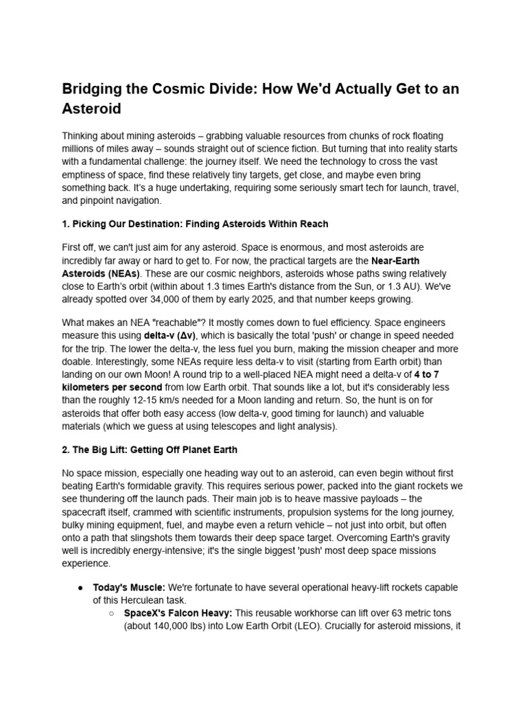 Asteroid Mining Pdf Spacecraft Propulsion Rocket Propellant