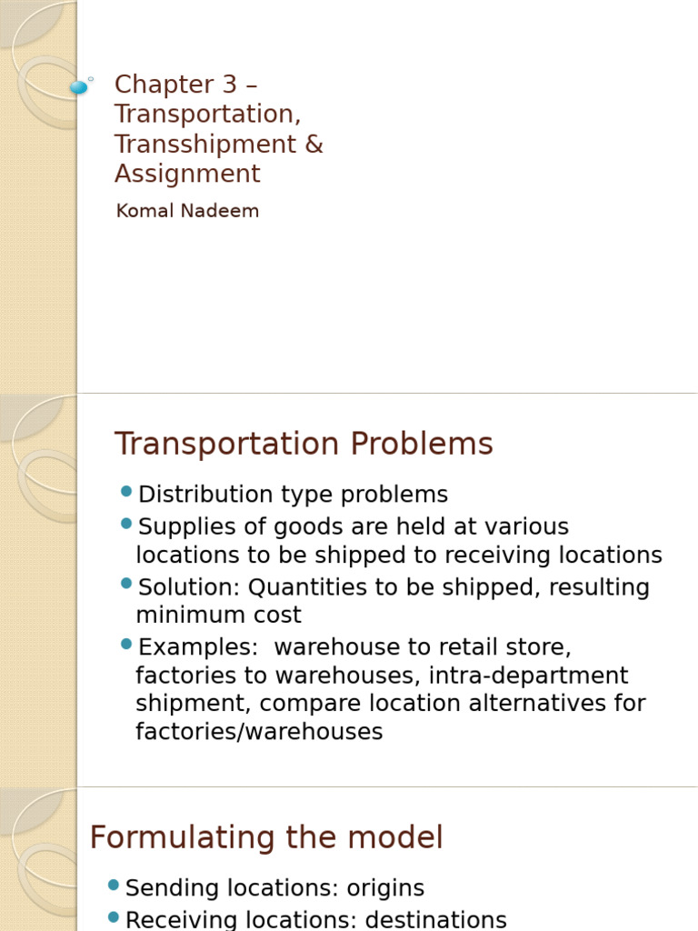 Chapter 3 Transport & Transshipment | PDF | Economies