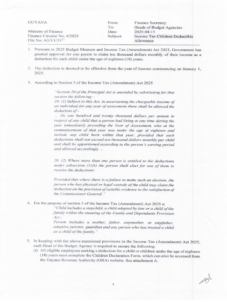 Child Declaration Circular | PDF