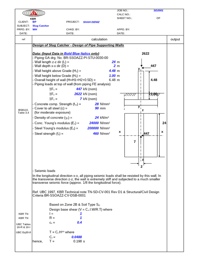 Design Calculations of Anchor Wall @N307500 | PDF | Mechanics | Solid ...