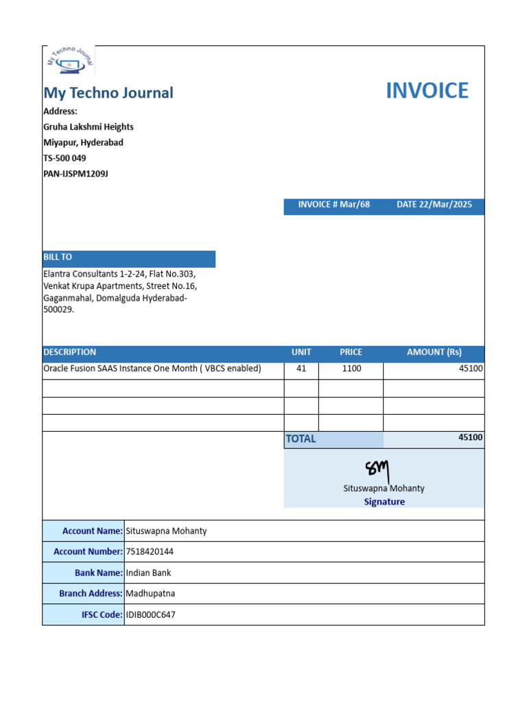 Invoice Elantra Mar 2025 | PDF