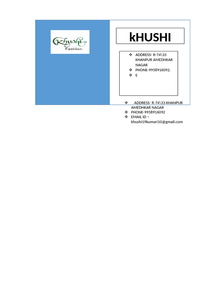 Khushi Card | PDF