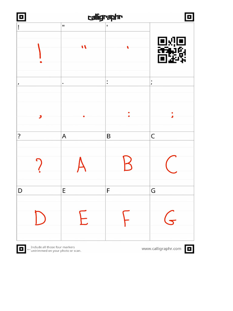 Calligraphr Template | PDF
