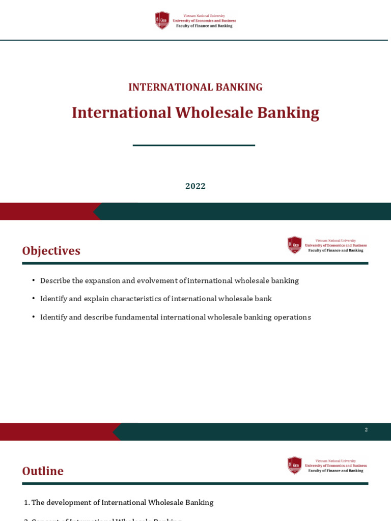 International Wholesale Banking Overview | PDF | Banks | Project Finance