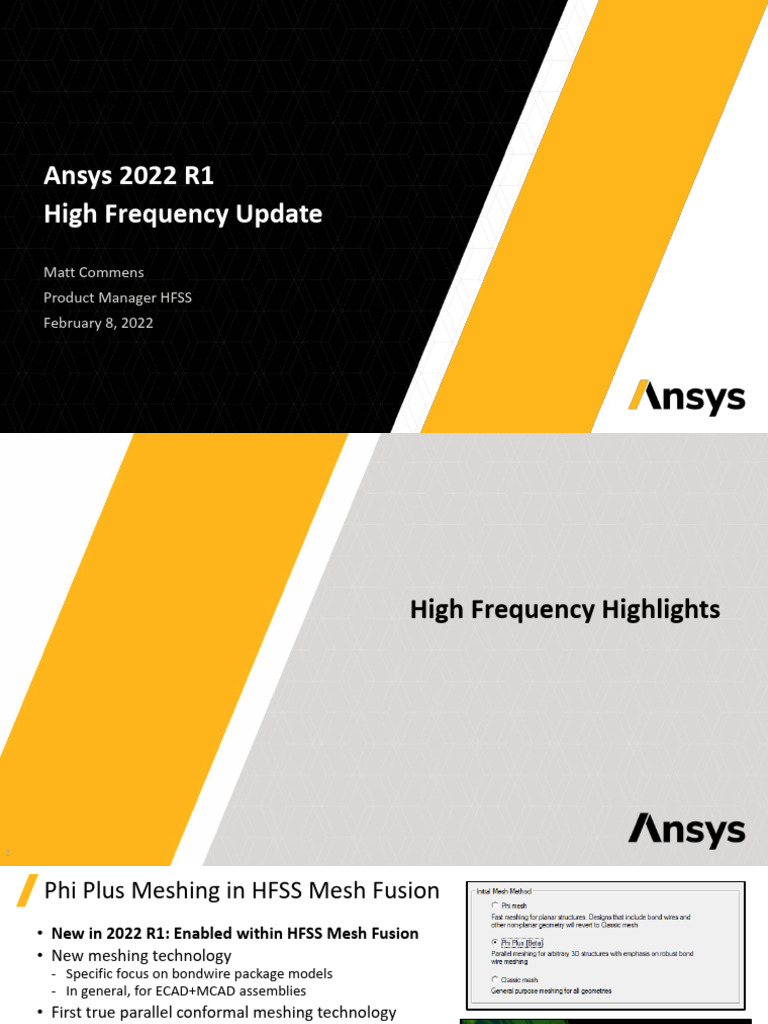 Ansys Electronics HF Highlights-1 | PDF | Algorithms | Applied Mathematics