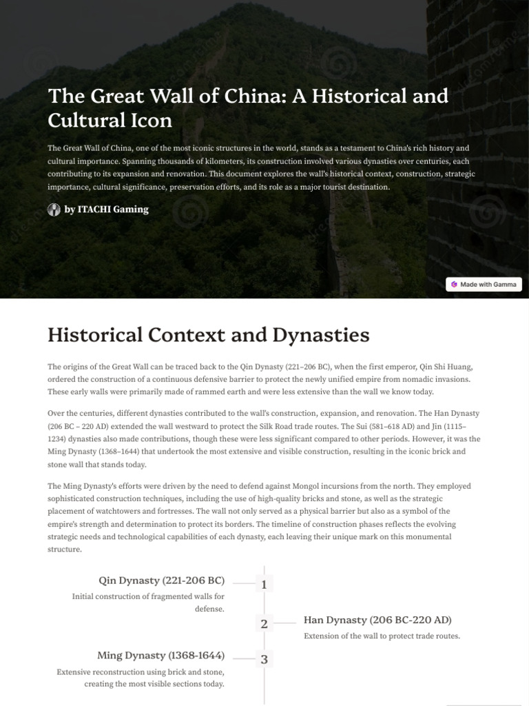 Qin Emperor's Great Wall Construction | PDF