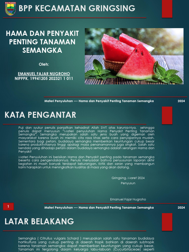 Hama Penyakit Penting Tanaman Semangka | PDF