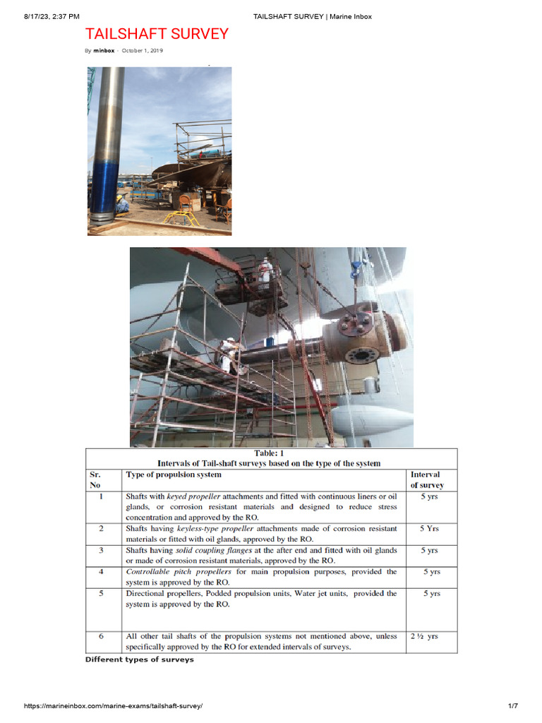 Tailshaft Survey Procedures and Guidelines | PDF | Propeller ...