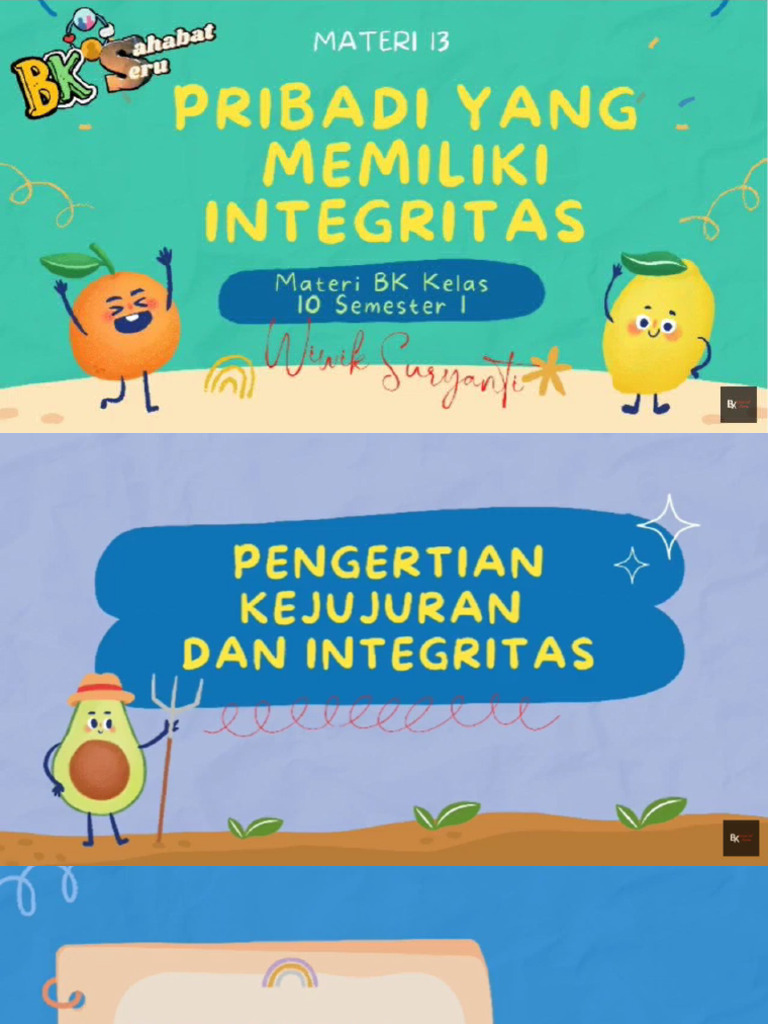 Materi 13 Pribadi Yang Memiliki Integritas | PDF