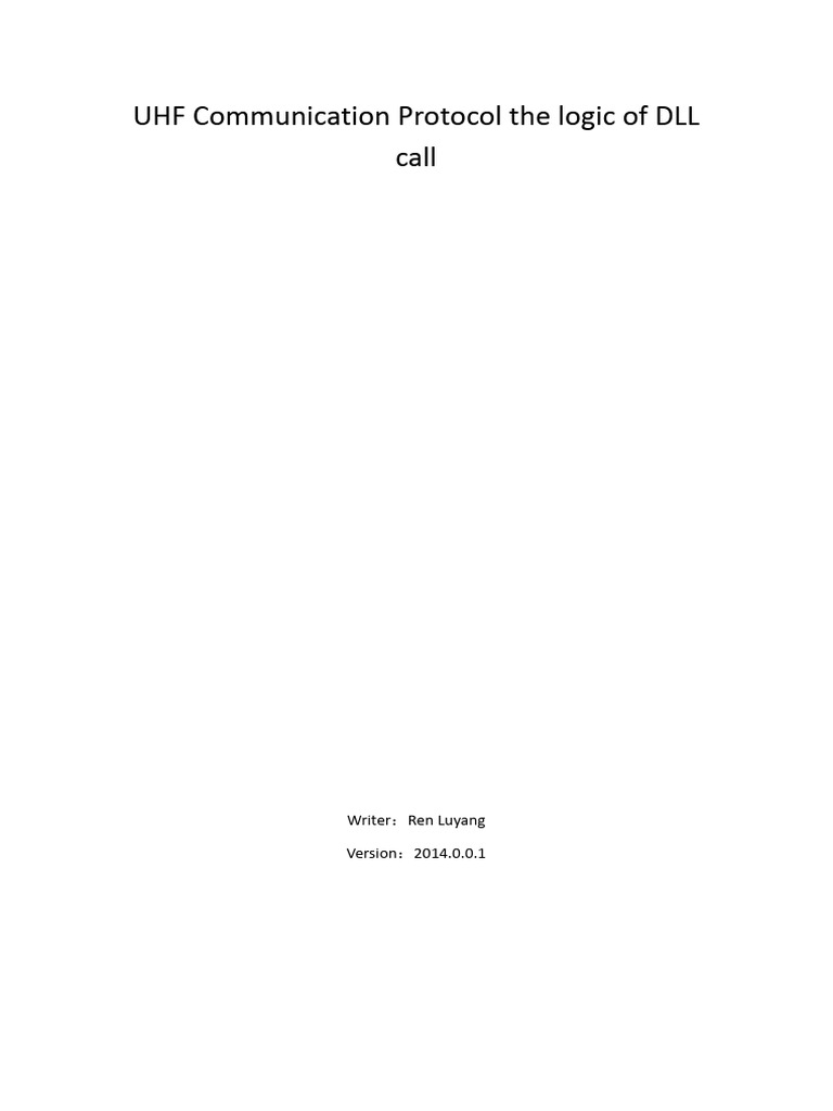 UHF Communication Protocol20140623 | PDF | Data Transmission | Network ...