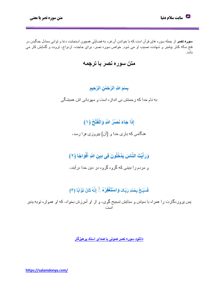 Surah Al Nasr | PDF