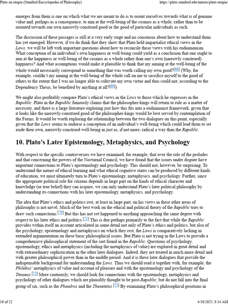 Plato's Ethical Views in the Laws | PDF | Epistemology | Plato