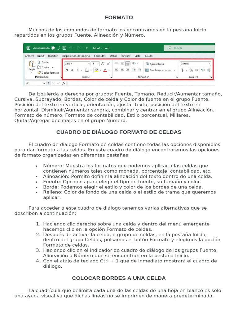 Clase 3 - Excel - Formato de celda | PDF