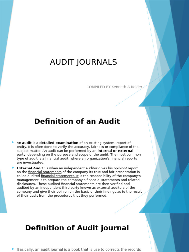 Presentation Audit Journals | PDF