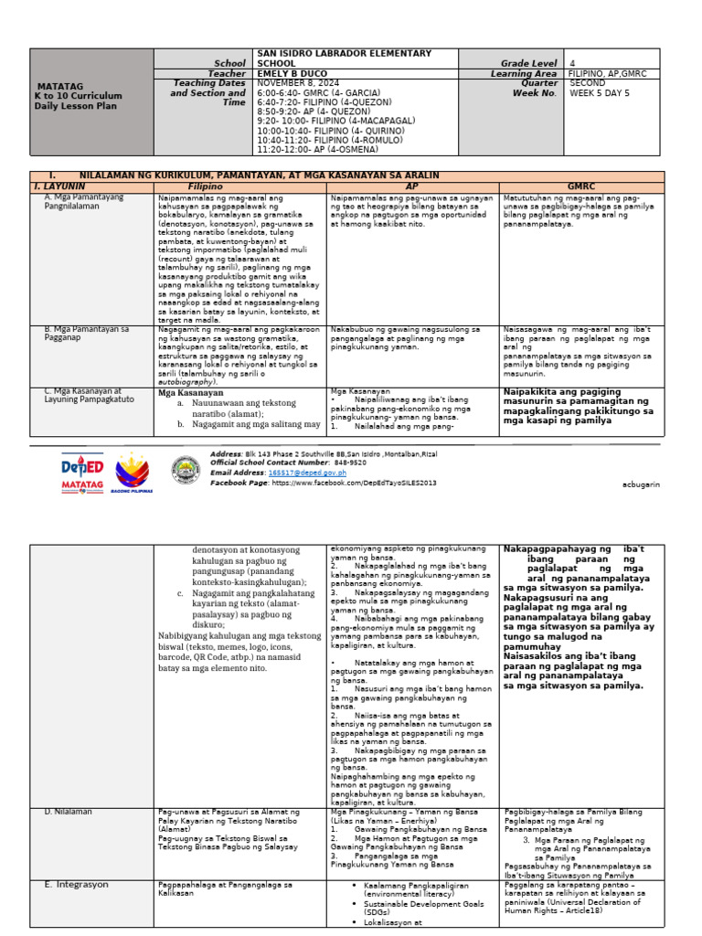 November 8 Dlp q2 w5 | PDF