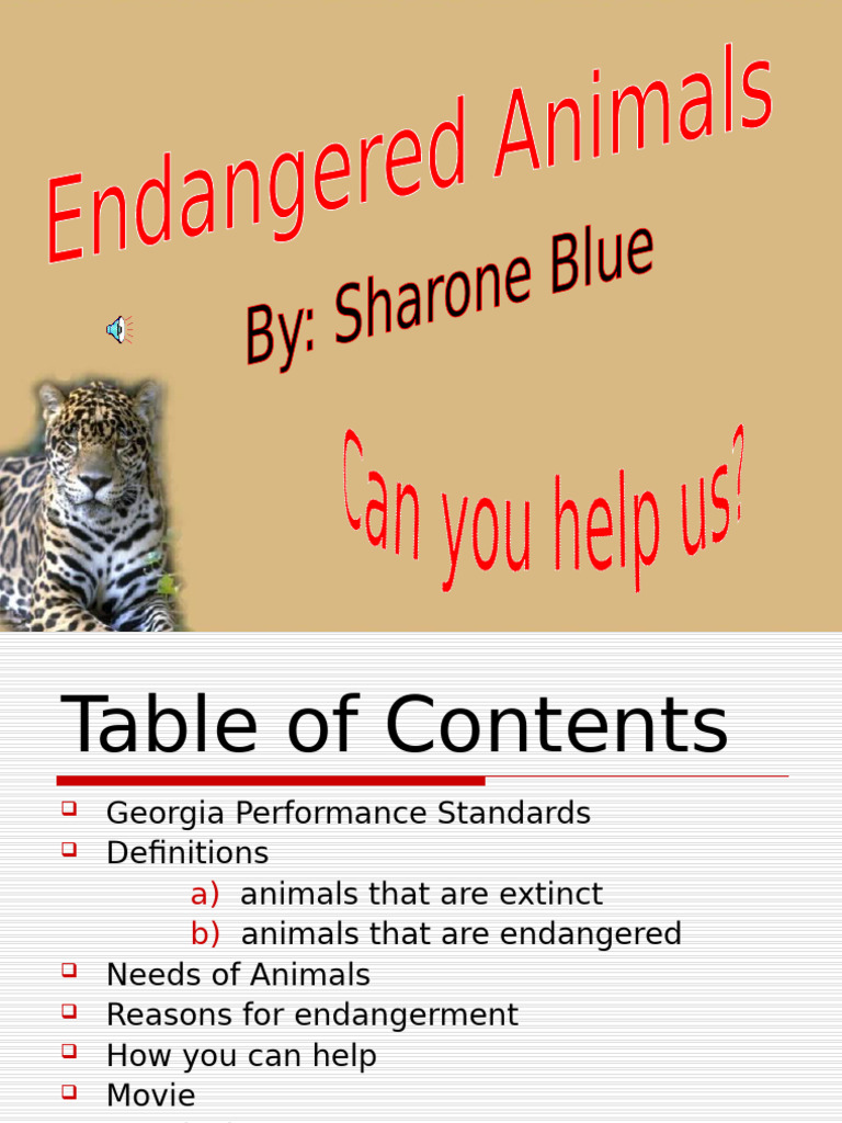 Endangered Animals Powerpoint | PDF | Endangered Species | Natural ...
