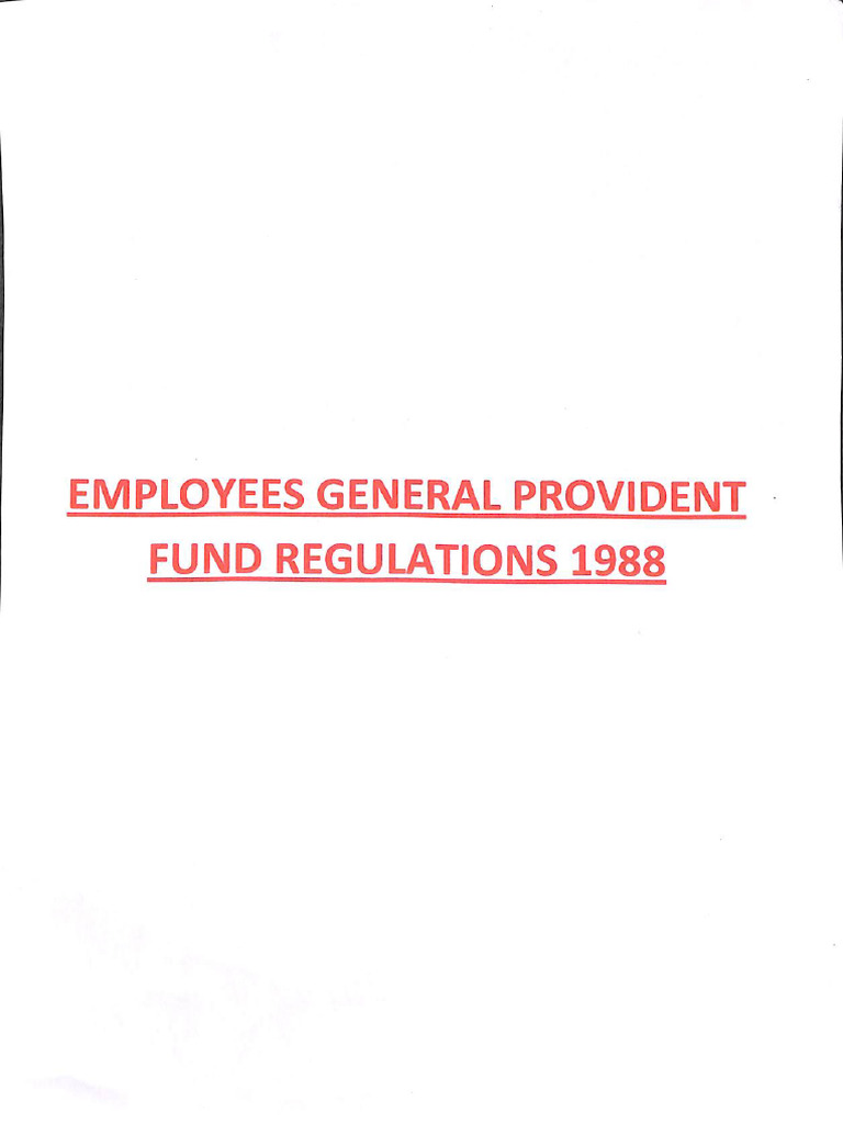 Rseb GPF Rules 1988 | PDF