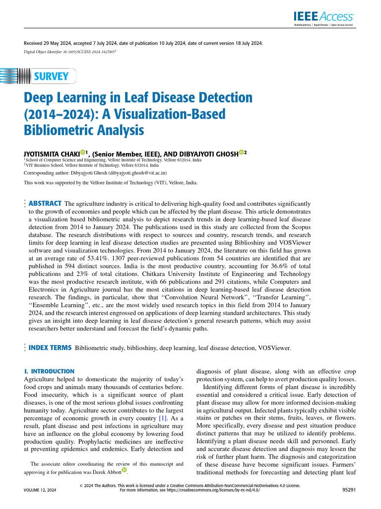 Deep Learning in Leaf Disease Detection 20142024 A Visualization-Based ...