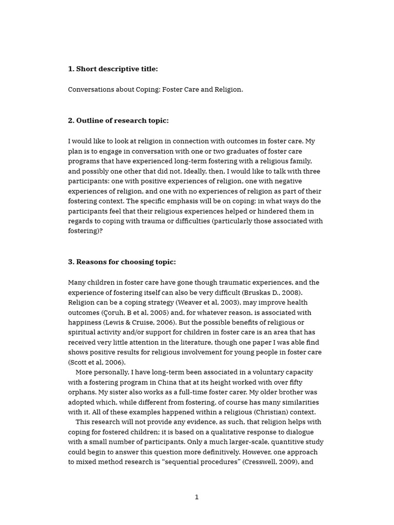 Children in Foster Care | PDF | Qualitative Research | Foster Care