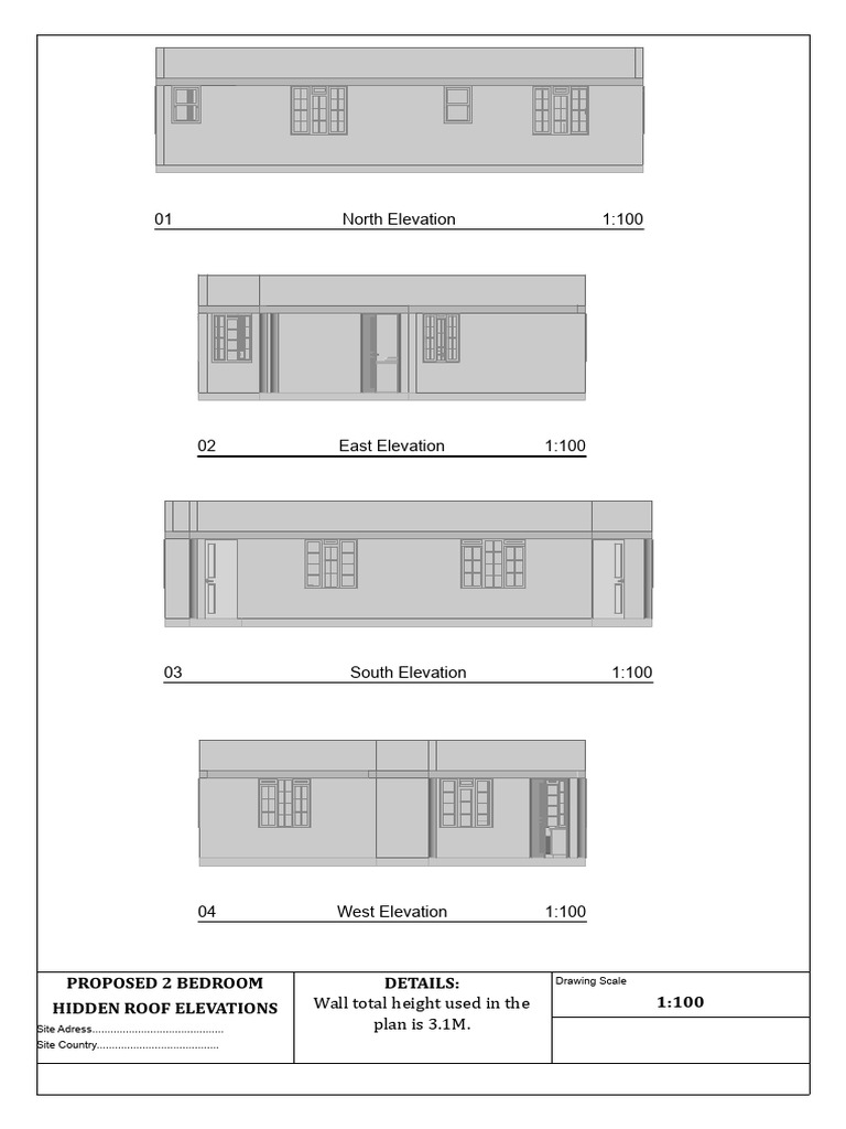 Proposed 2 Bedroom Hidden Roof Elevations | PDF