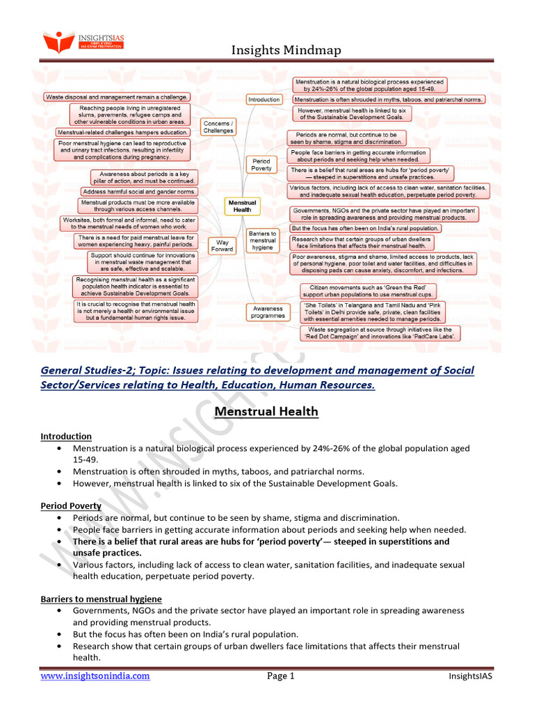 Insights Mindmap - Menstrual-Health | PDF