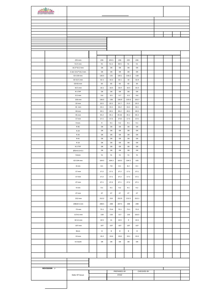 Inspection Report for Bonnet Hinge Assembly | PDF