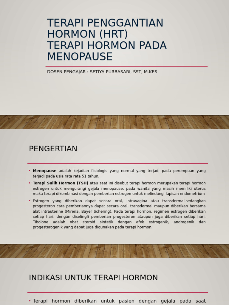 Terapi Penggantian Hormon Pada Menoupause (HRT) | PDF