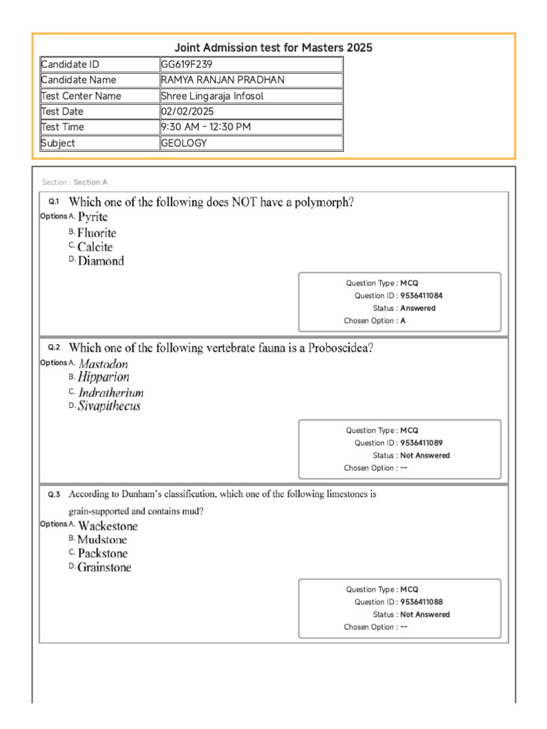 Response Key Jam 2025 Ramya | PDF | Multiple Choice | Evaluation Methods
