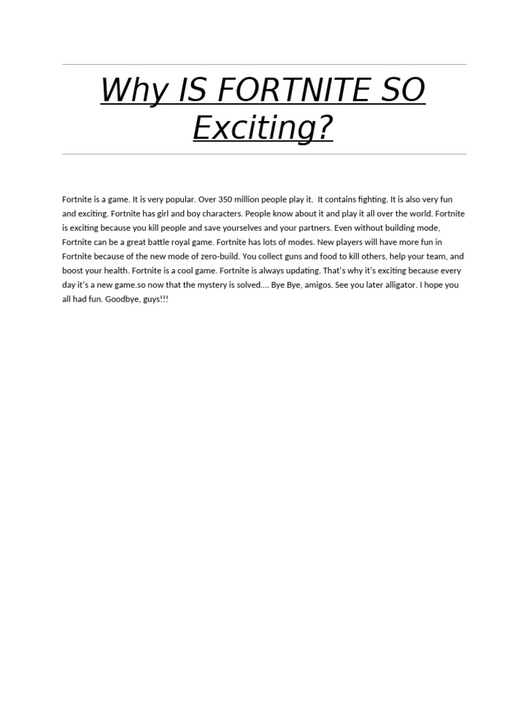 Why Fortnite Is So Exciting to Play | PDF
