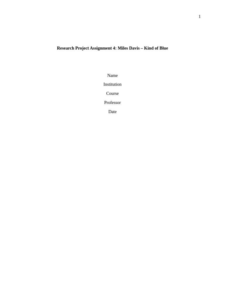 Research Project Assignment 4 | PDF | Musicology